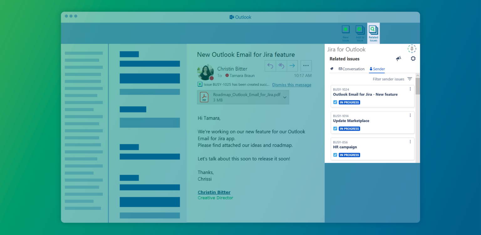 Outlook Email for Jira - yasoon